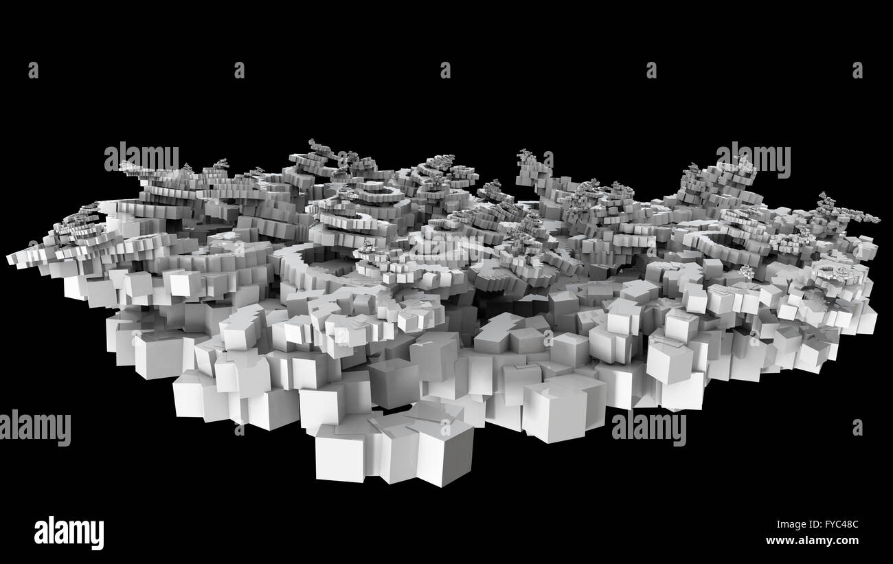 3D illustration of chaotic small cubes object surface Stock Photo - Alamy
