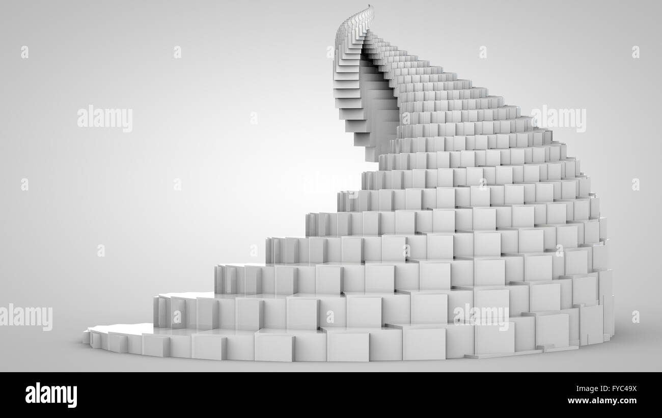 3D illustration of spiral object like staircase Stock Photo - Alamy