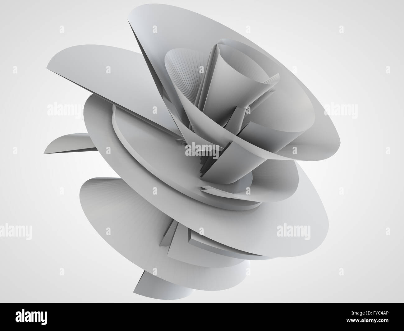 3D illustration of techno flower model on white background Stock Photo ...