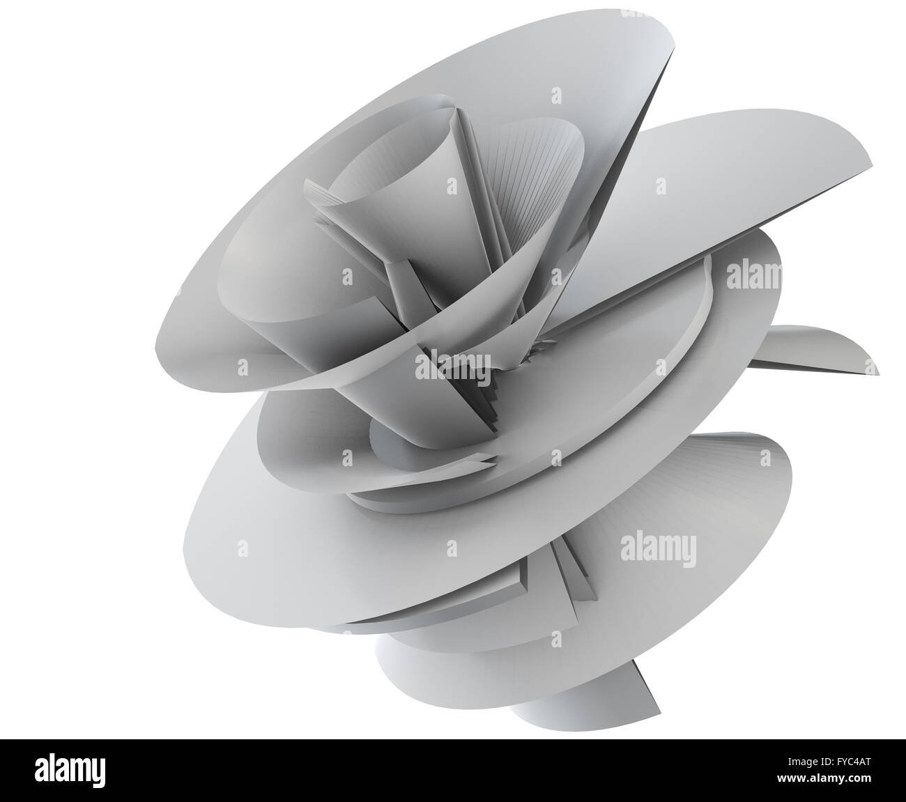 3D illustration of techno flower model on white background Stock Photo ...