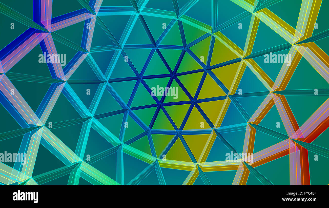 3D illustration of network grid colored sphere Stock Photo - Alamy