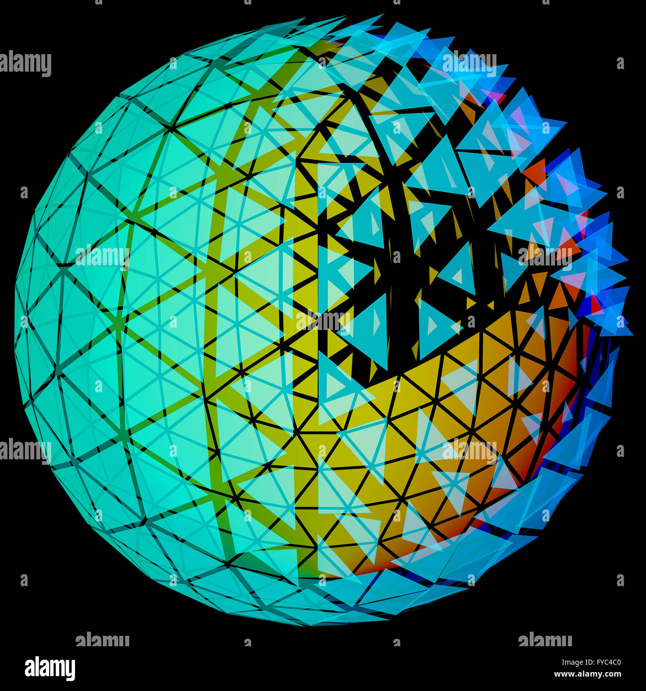 3D illustration of network grid information globe Stock Photo - Alamy