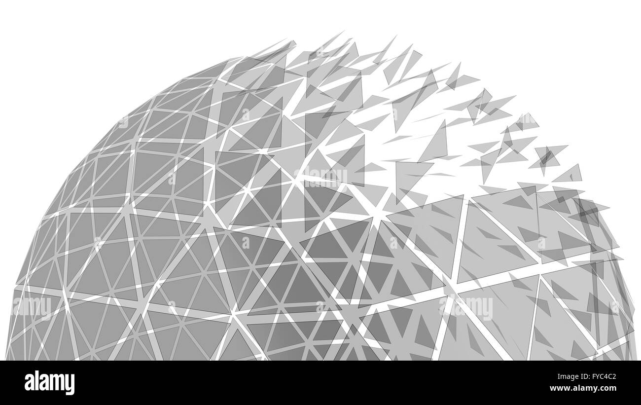 3D illustration of network grid information globe Stock Photo - Alamy