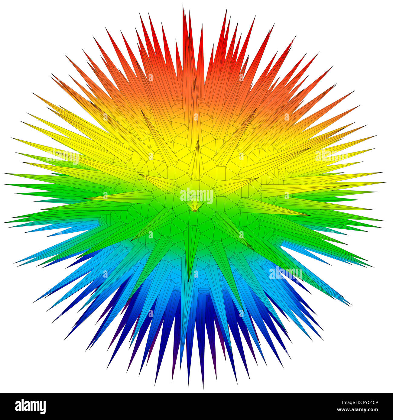 3D illustration of ball structure with spikes Stock Photo - Alamy
