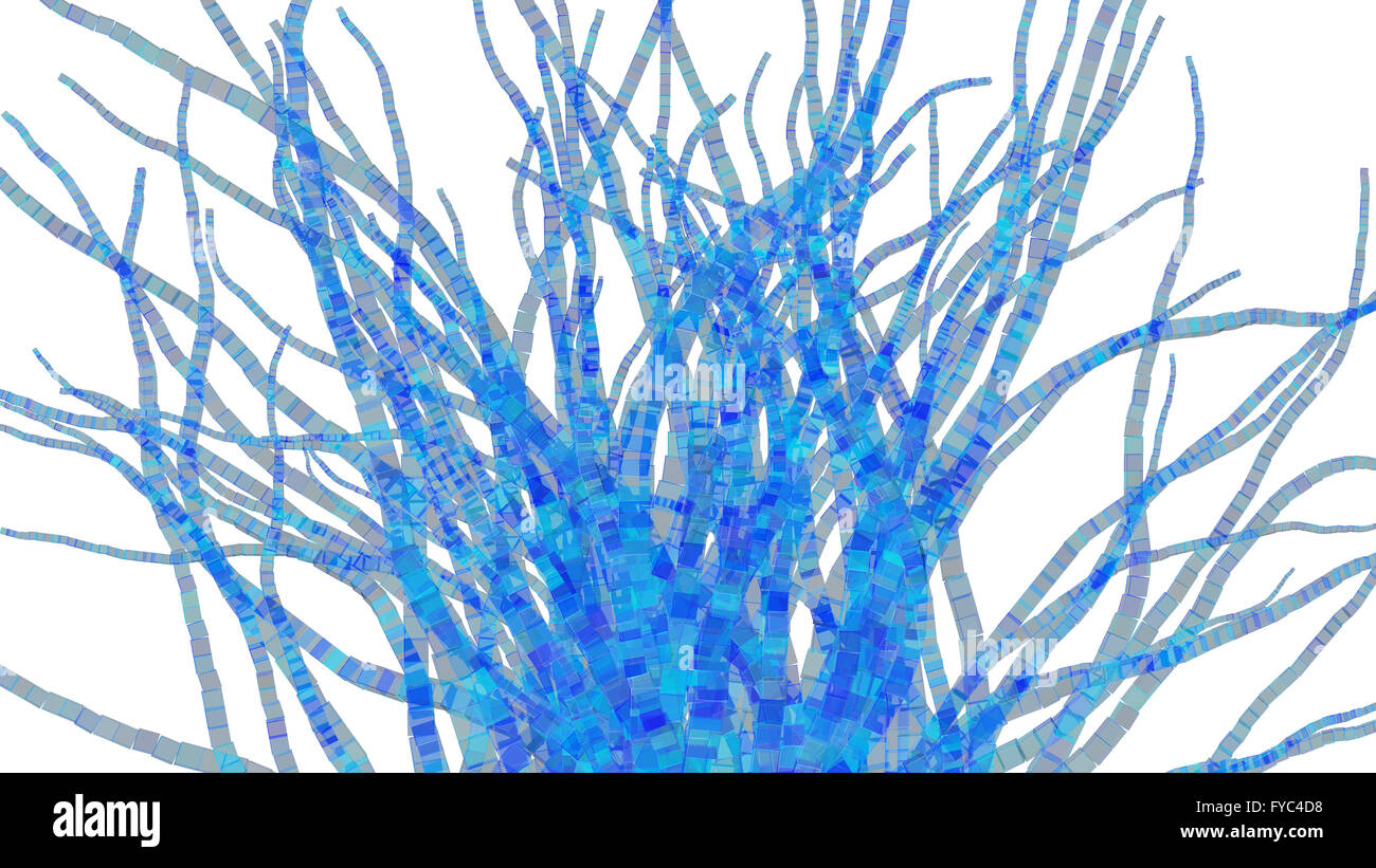 3D illustration of abstract colored stems object Stock Photo - Alamy