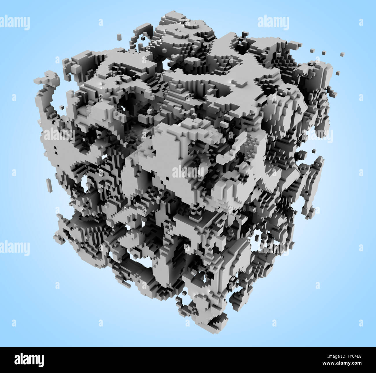 3D illustration of three-dimensional model consist of blocks Stock ...