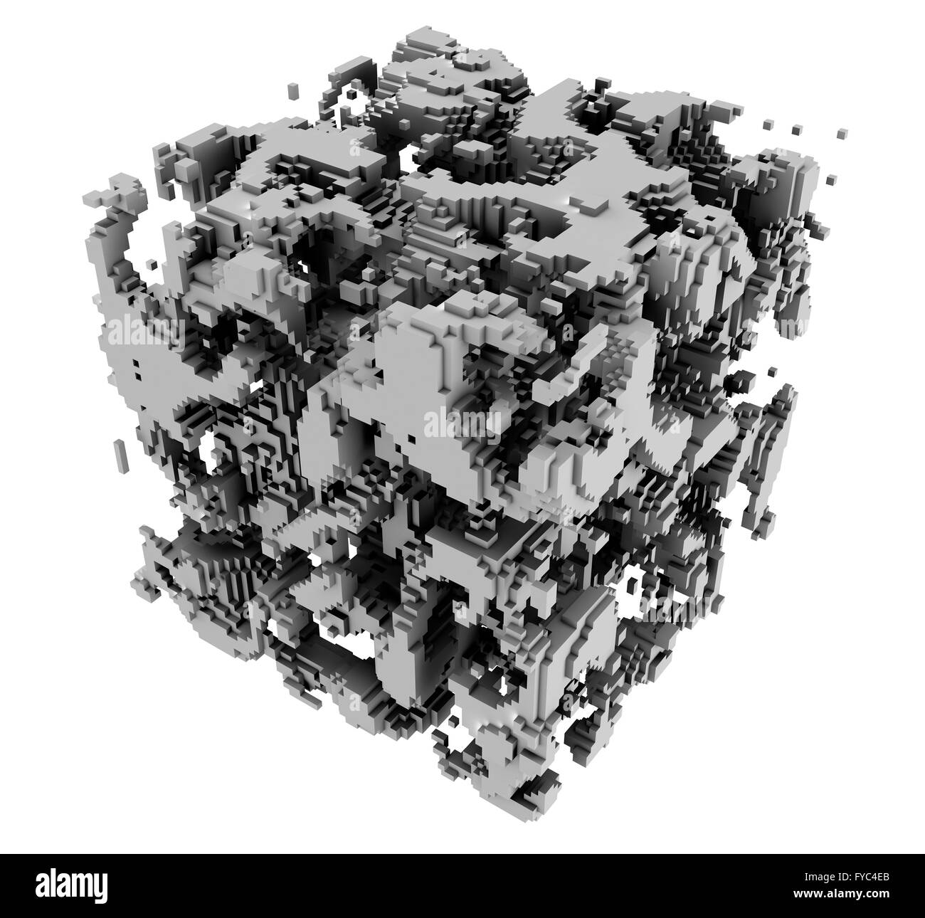 3D illustration of three-dimensional model consist of blocks Stock ...