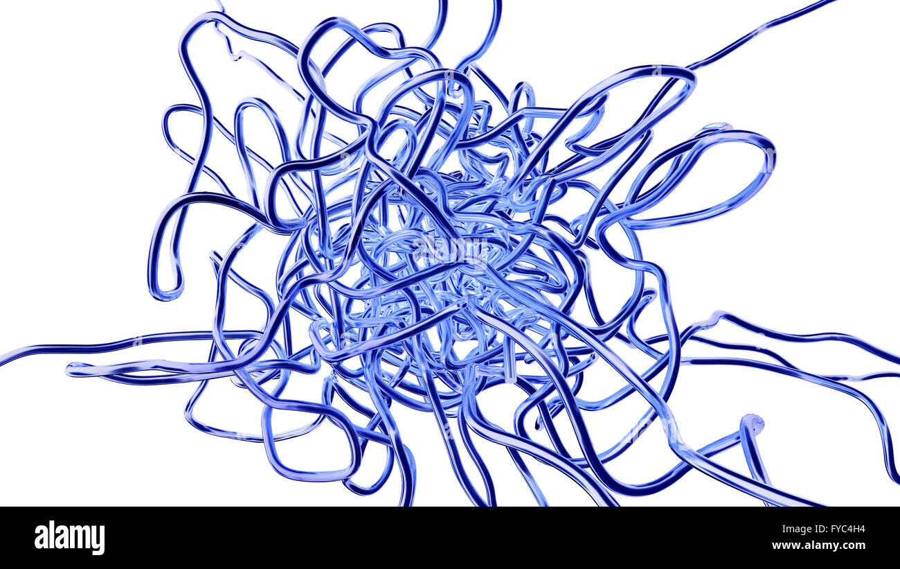 3D illustration of chaotic beam of wires isolated Stock Photo - Alamy