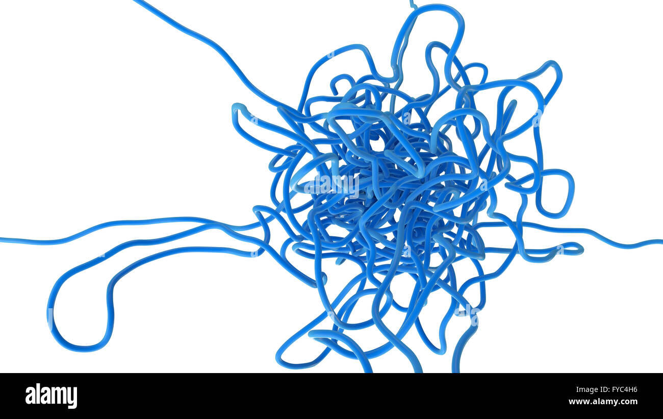 3D illustration of chaotic beam of wires isolated Stock Photo - Alamy