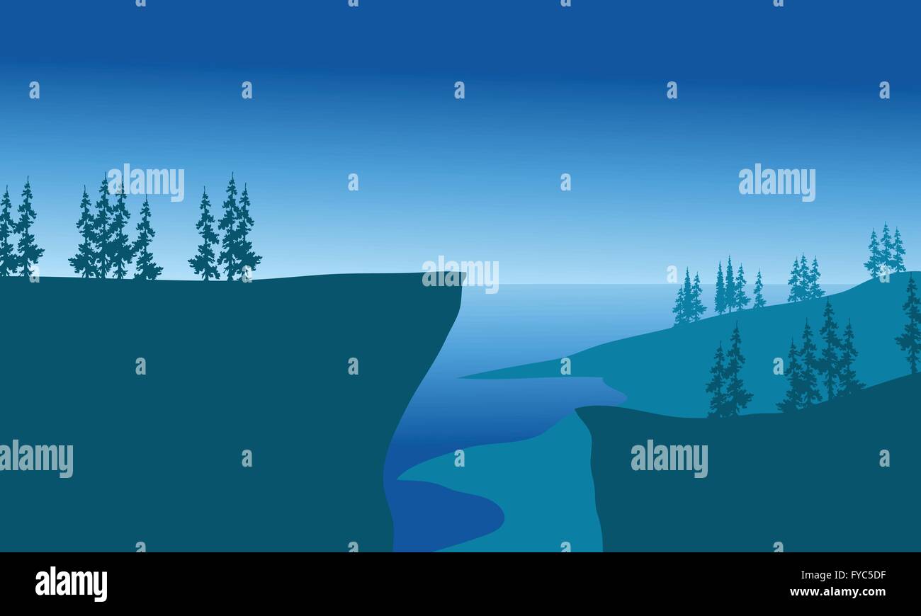 Beautiful view river cliffs Stock Vector Images - Alamy