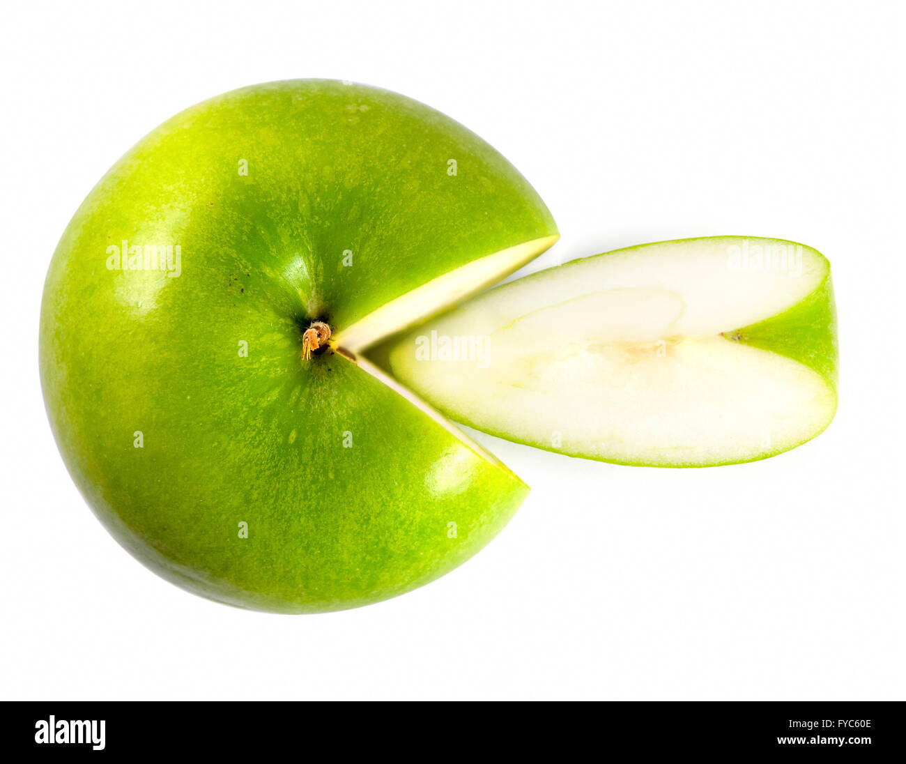 apple and it's quarter Stock Photo - Alamy