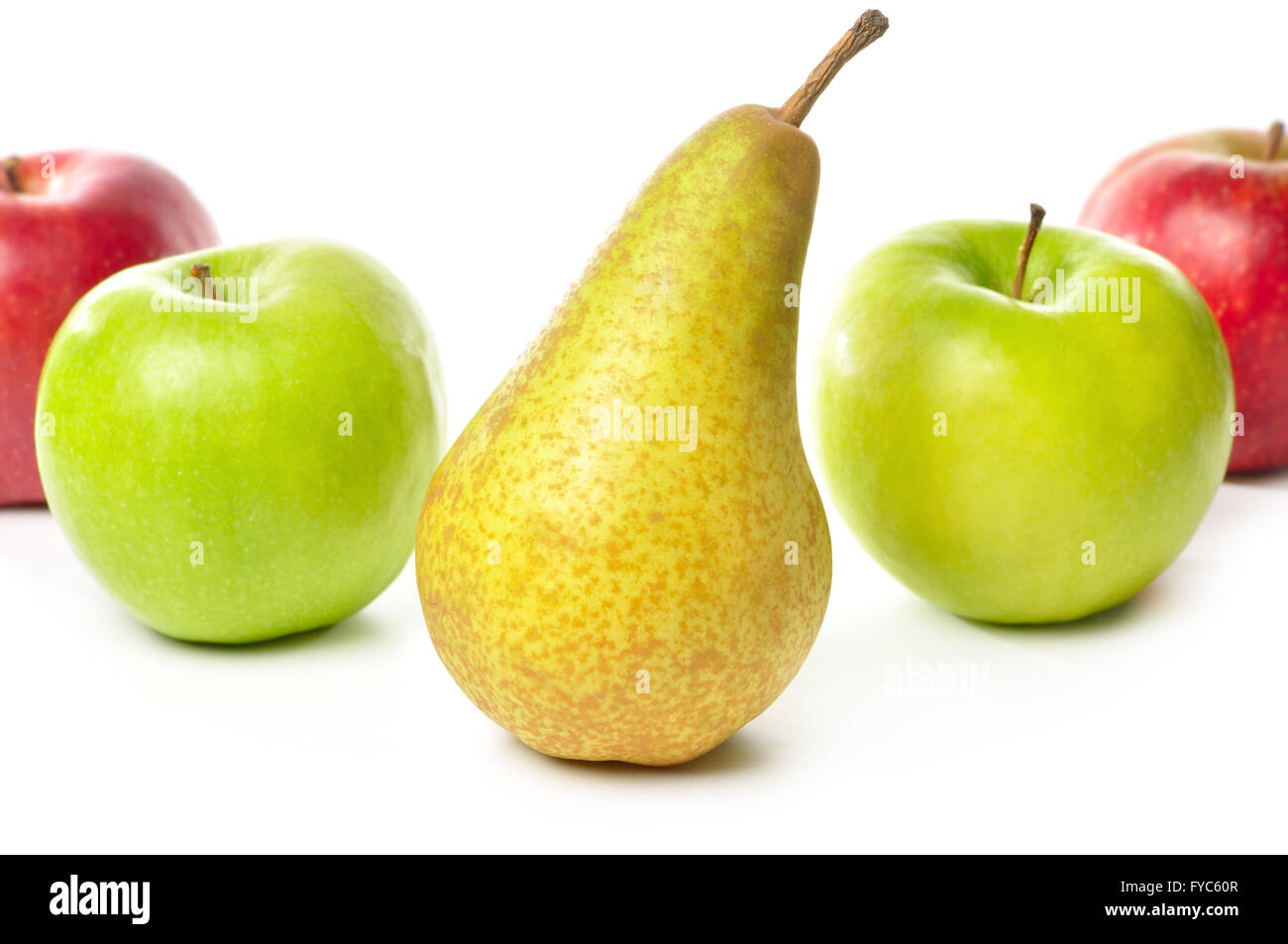 apples and pear isolated on white Stock Photo - Alamy