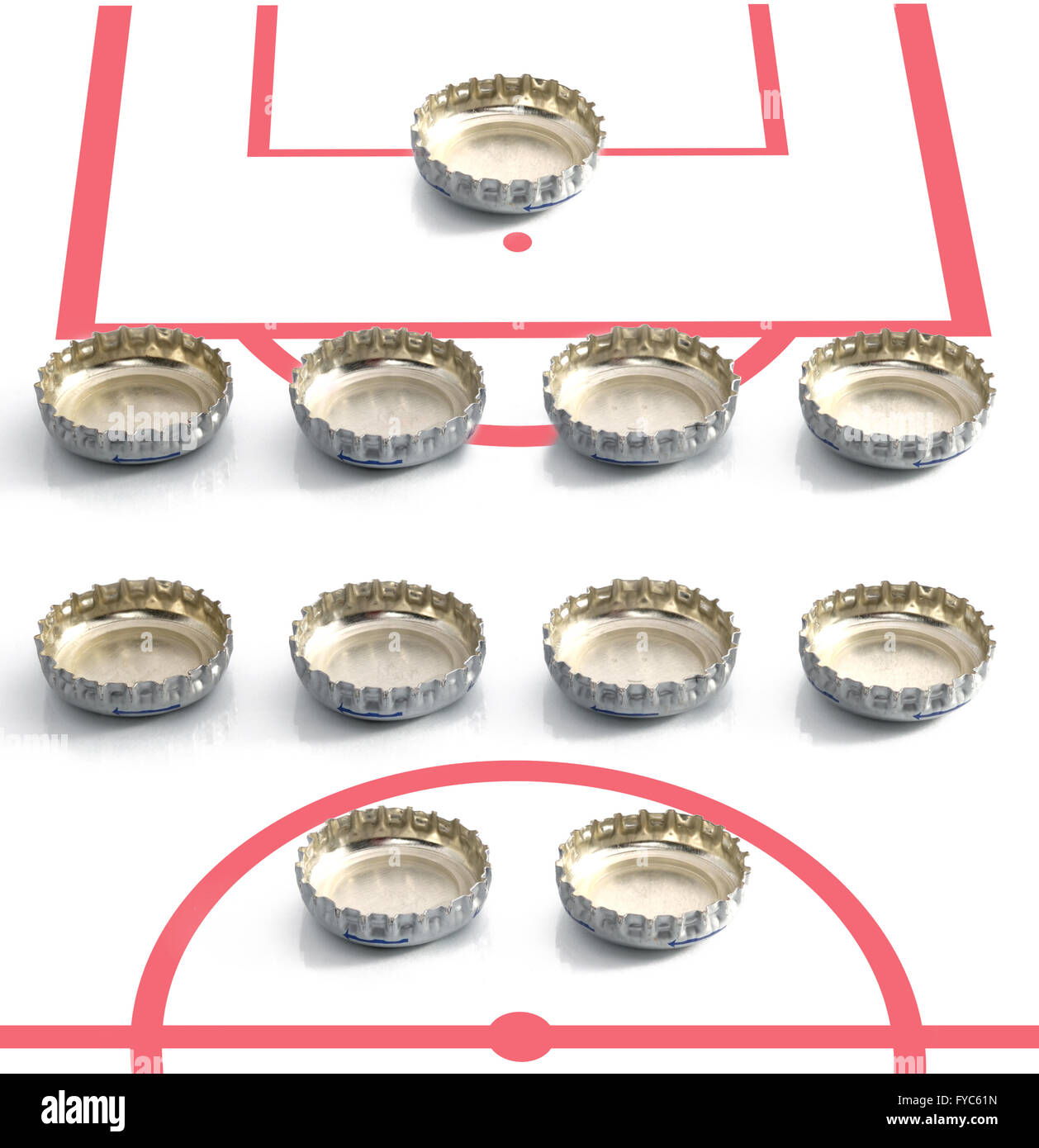 11 beer covers organize their own football team Stock Photo - Alamy