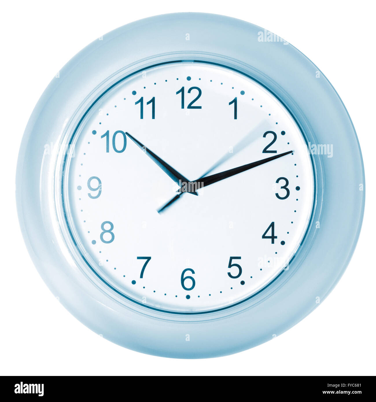 blue clock with running second hand Stock Photo - Alamy