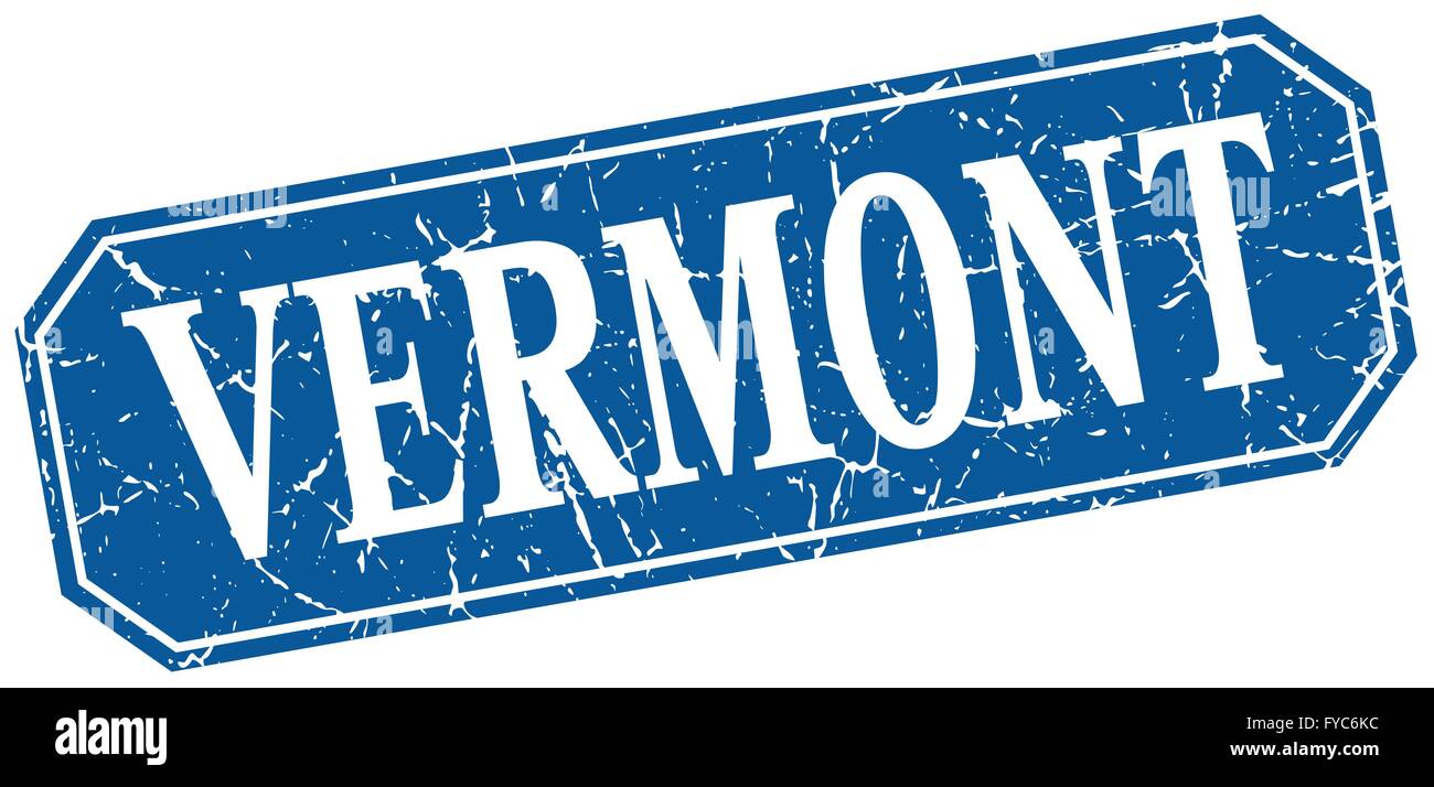 Vermont blue square grunge retro style sign Stock Vector Image & Art ...