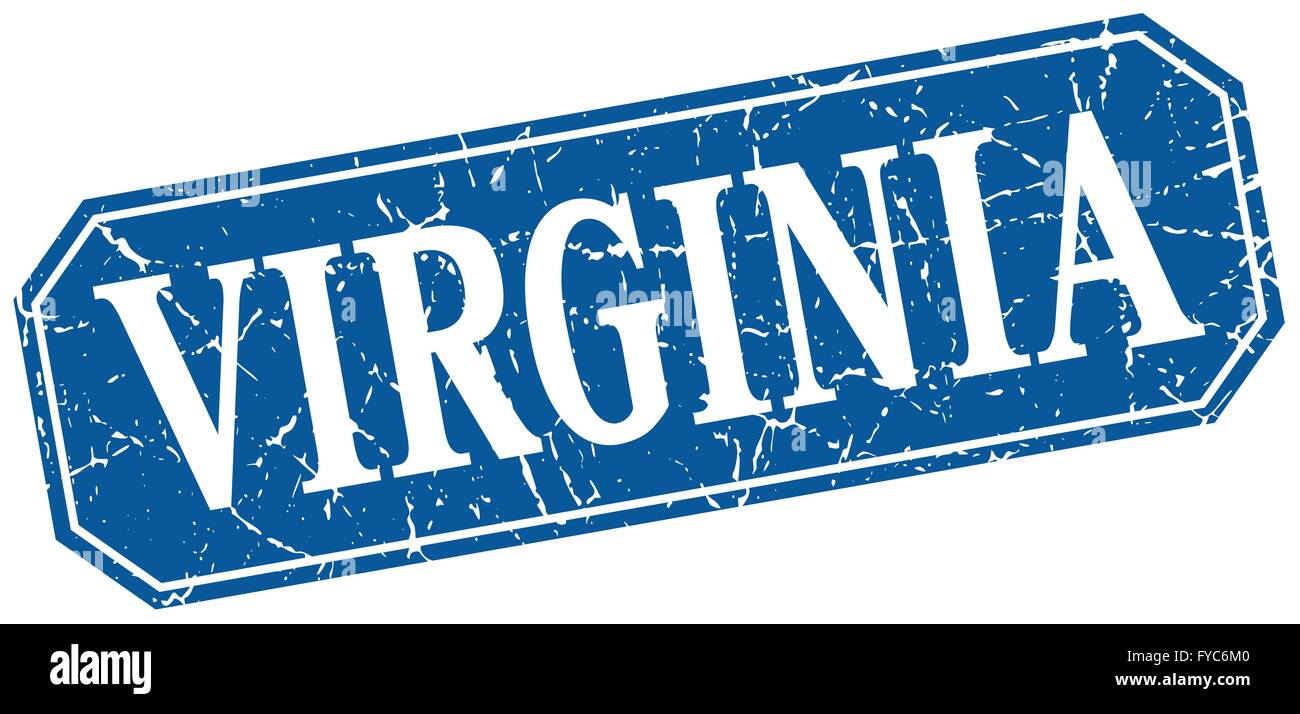 Virginia blue square grunge retro style sign Stock Vector Image & Art ...