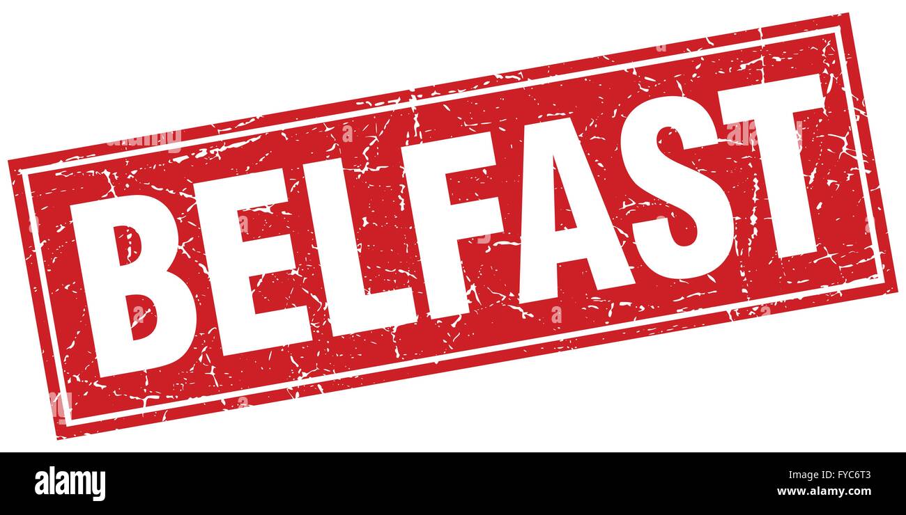 Belfast red square grunge vintage isolated stamp Stock Vector Image ...