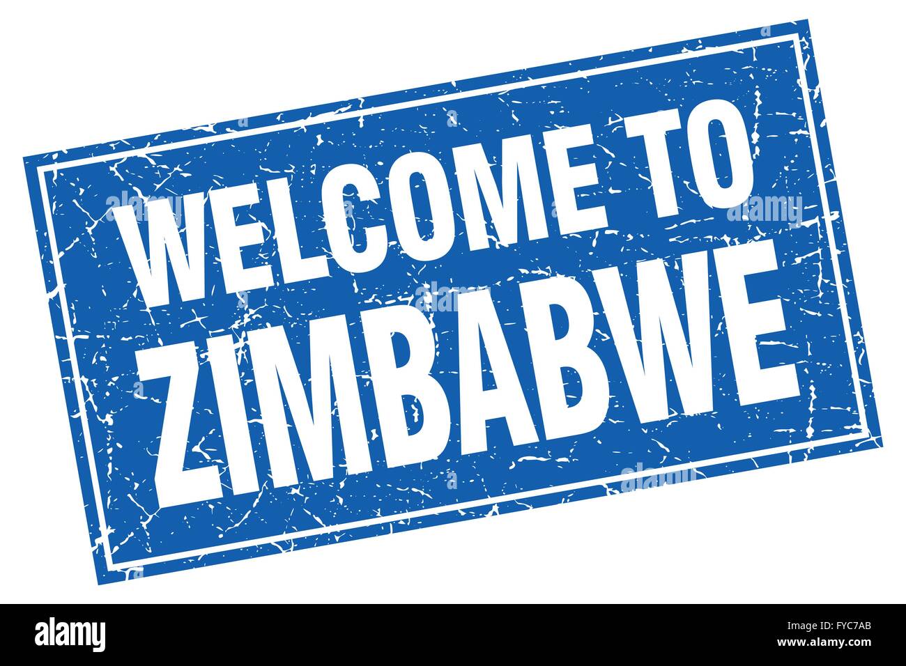 Zimbabwe blue square grunge welcome to stamp Stock Vector Image & Art ...