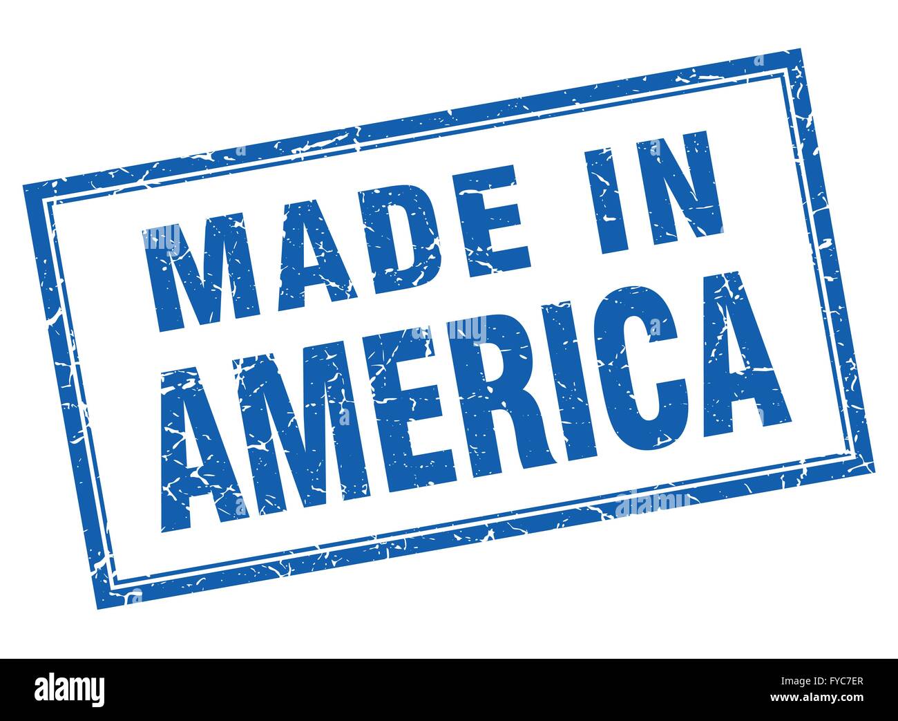 America blue square grunge made in stamp Stock Vector Image & Art - Alamy