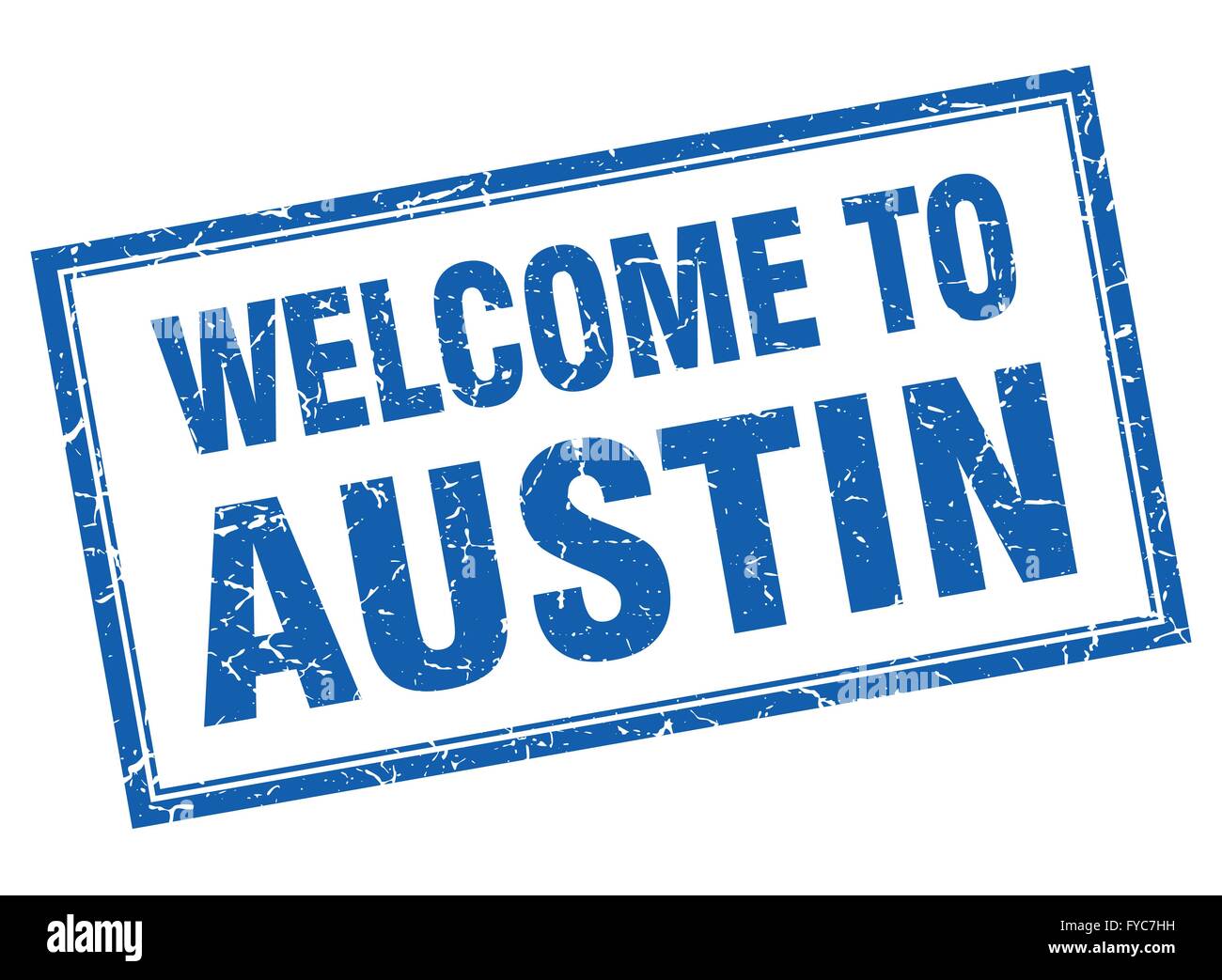 Austin blue square grunge welcome isolated stamp Stock Vector Image ...