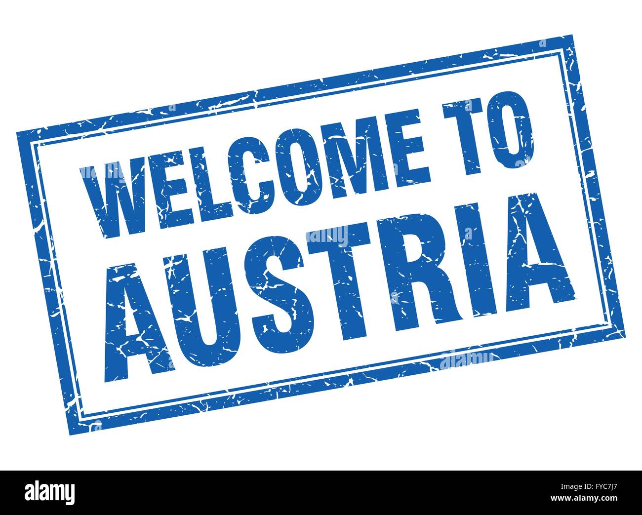 Austria blue square grunge welcome isolated stamp Stock Vector Image ...
