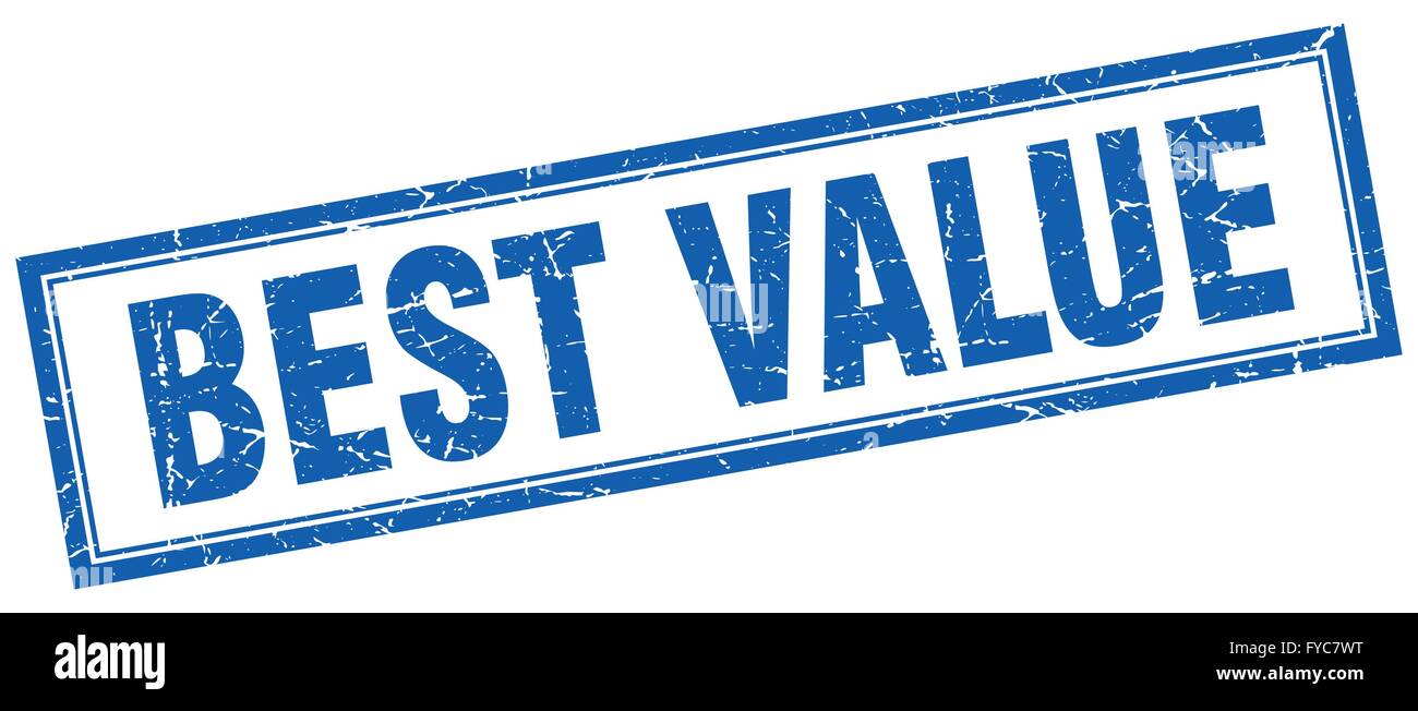 best value blue square grunge stamp on white Stock Vector Image & Art ...