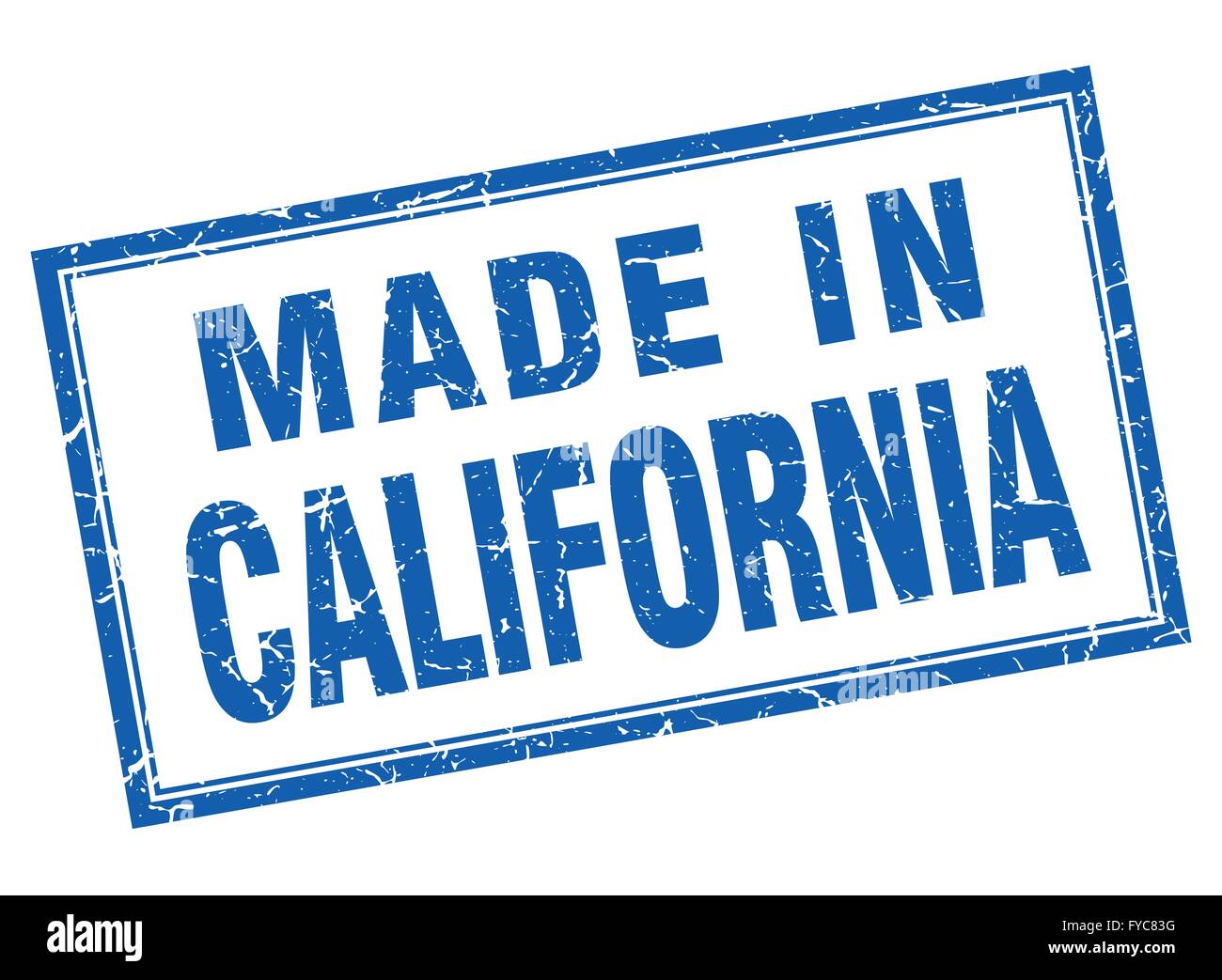 California blue square grunge made in stamp Stock Vector Image & Art ...