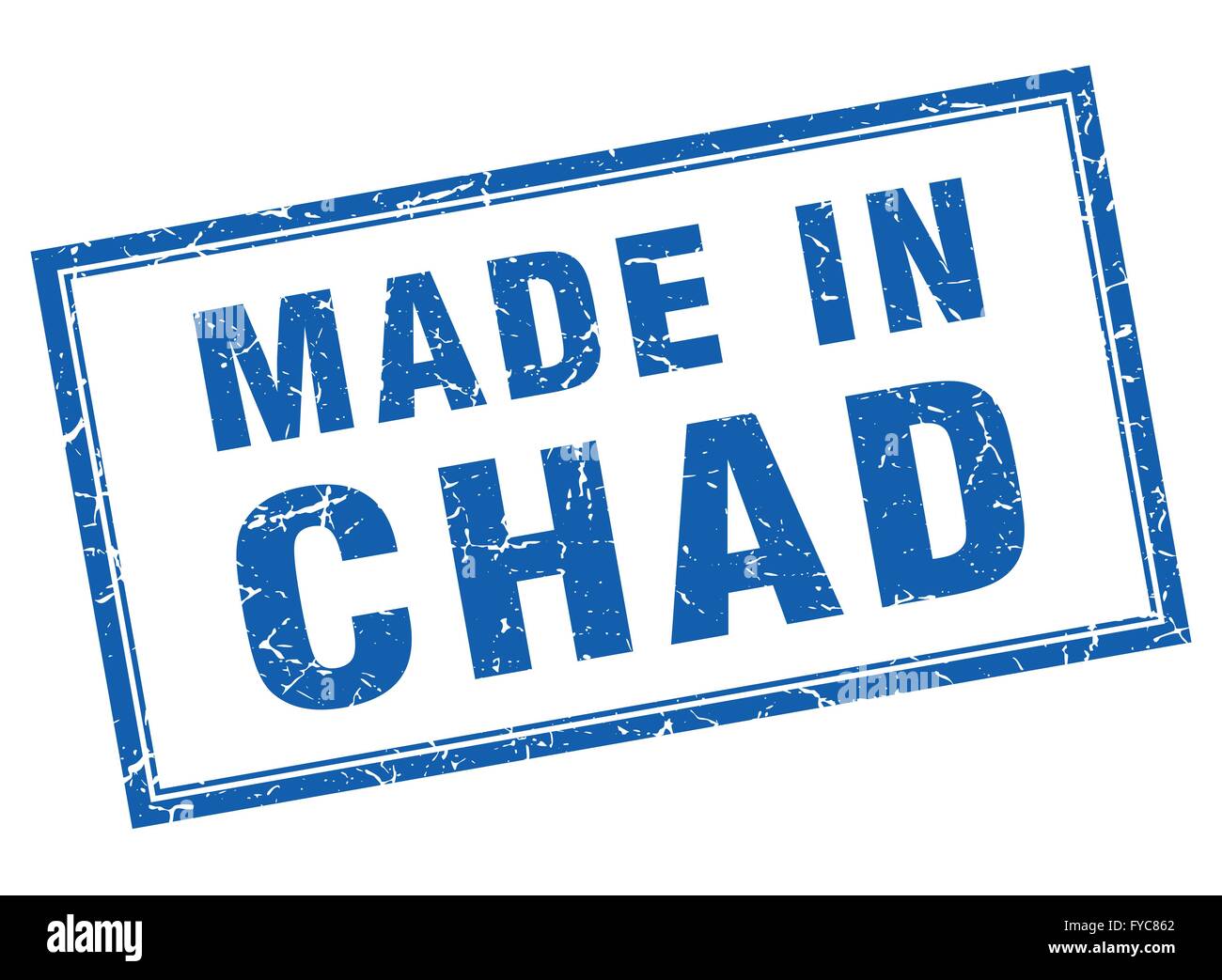 Chad blue square grunge made in stamp Stock Vector Image & Art - Alamy