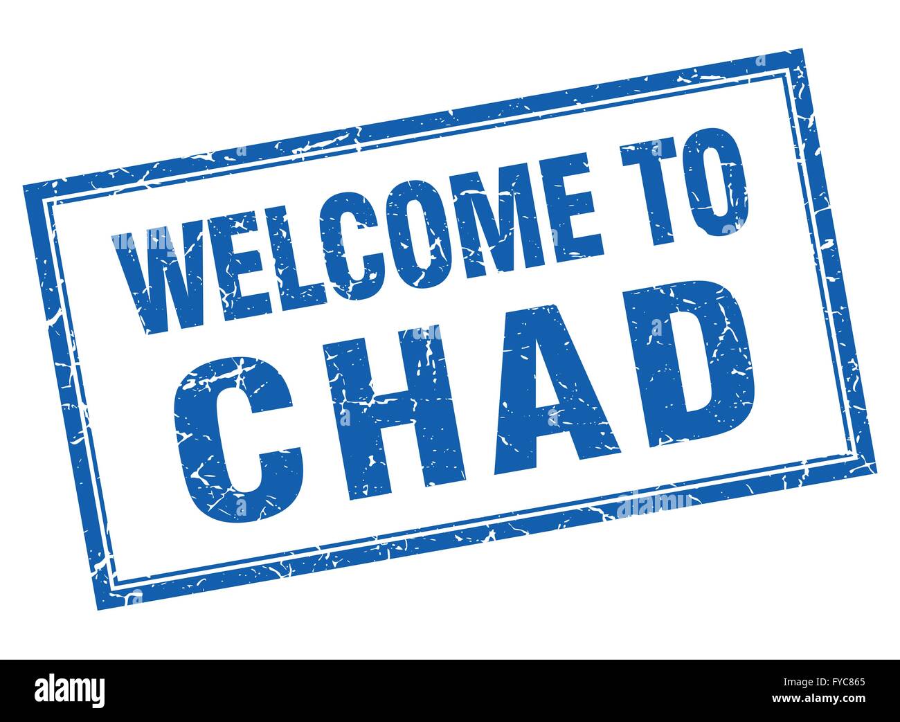 Chad blue square grunge welcome isolated stamp Stock Vector Image & Art ...