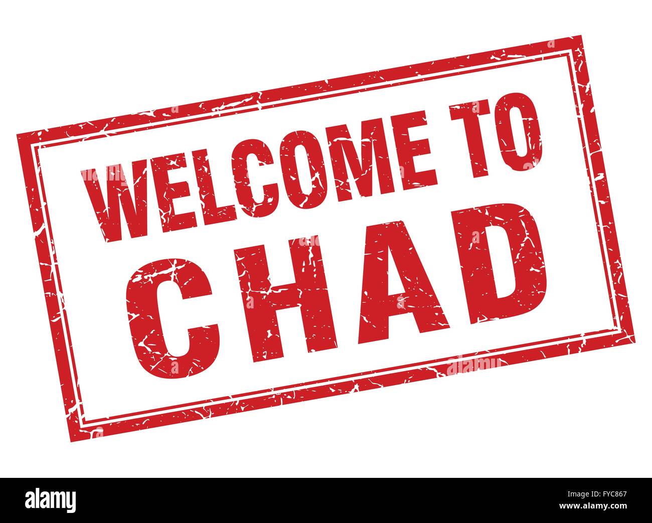 Chad red square grunge welcome isolated stamp Stock Vector Image & Art ...