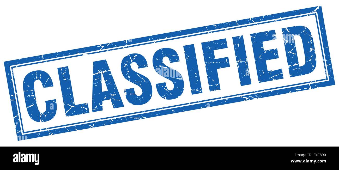 classified blue square grunge stamp on white Stock Vector Image & Art ...