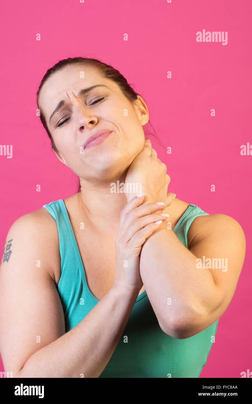 Cervicalgia woman hi-res stock photography and images - Alamy