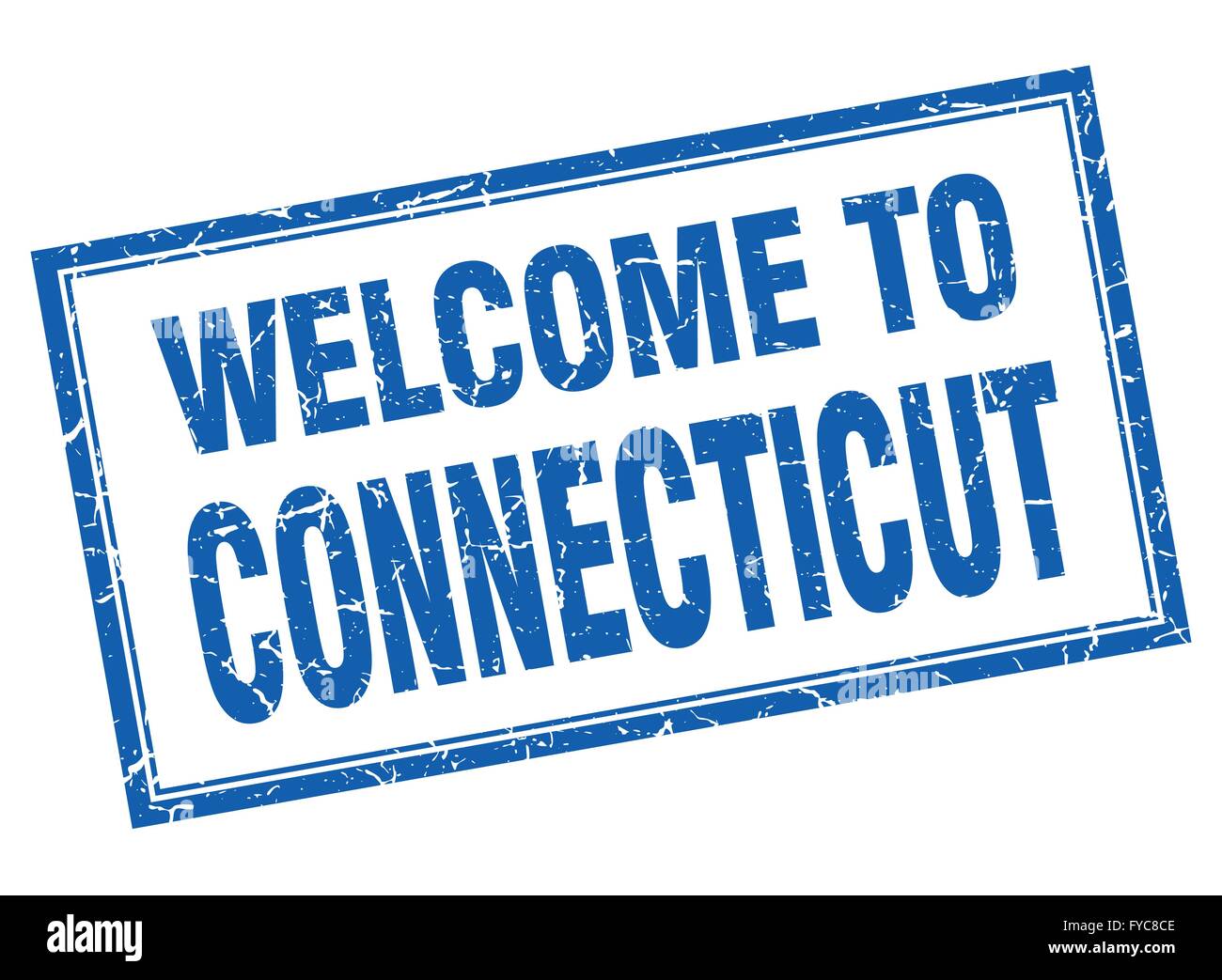Connecticut blue square grunge welcome isolated stamp Stock Vector ...