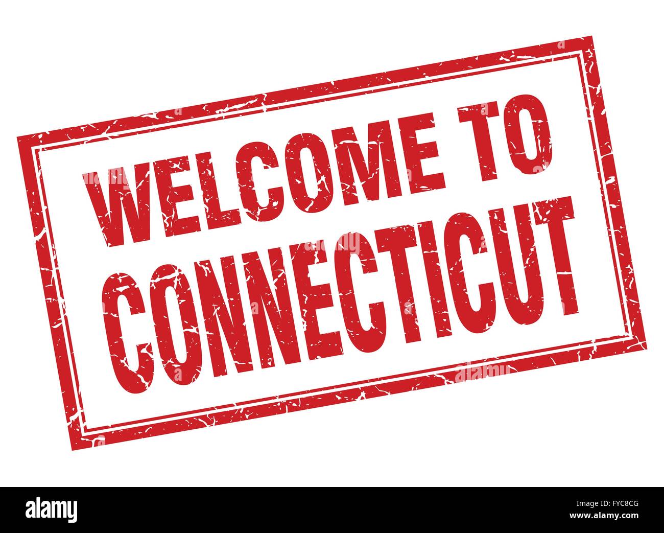 Connecticut red square grunge welcome isolated stamp Stock Vector Image ...