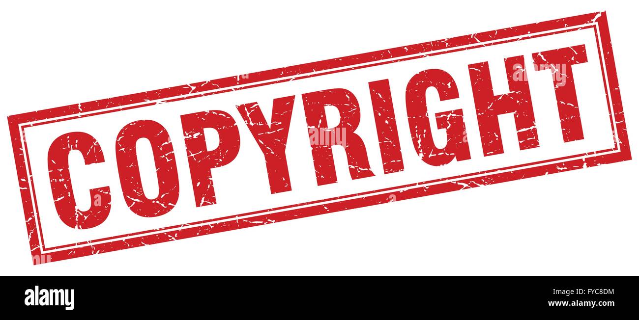 copyright red square grunge stamp on white Stock Vector Image & Art - Alamy