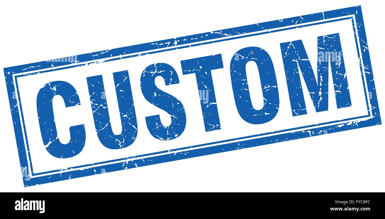 custom blue square grunge stamp on white Stock Vector Image & Art - Alamy