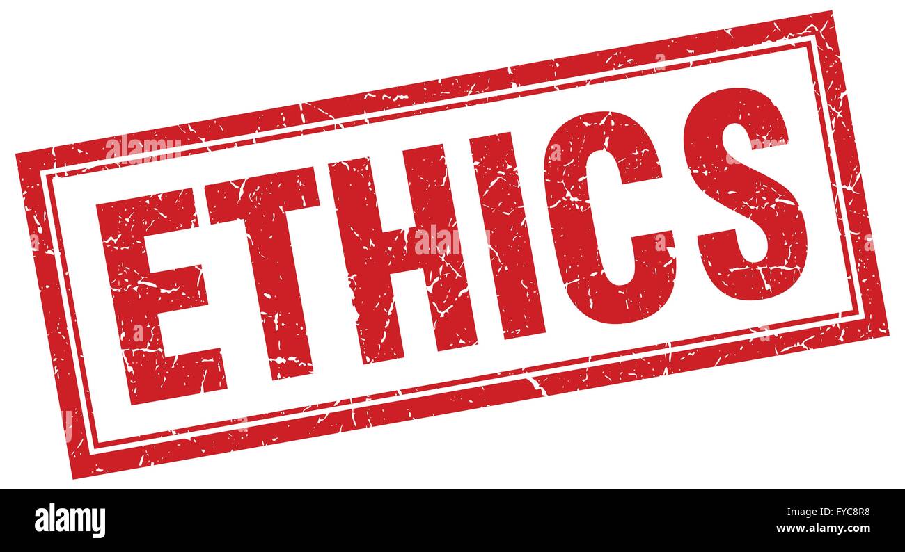 ethics red square grunge stamp on white Stock Vector Image & Art - Alamy