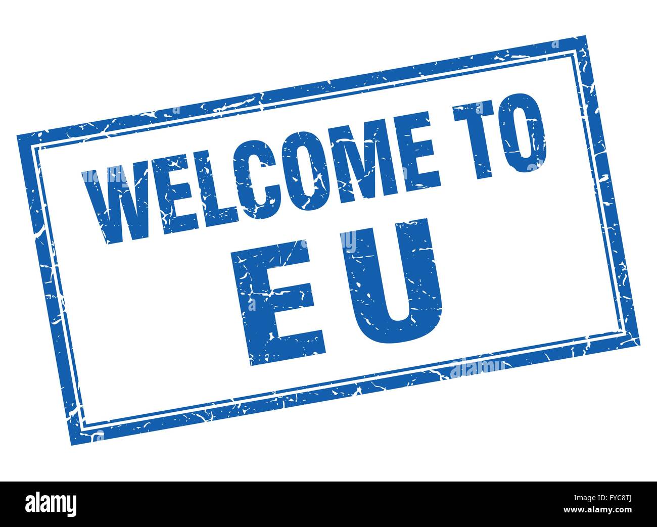 eu blue square grunge welcome isolated stamp Stock Vector Image & Art ...