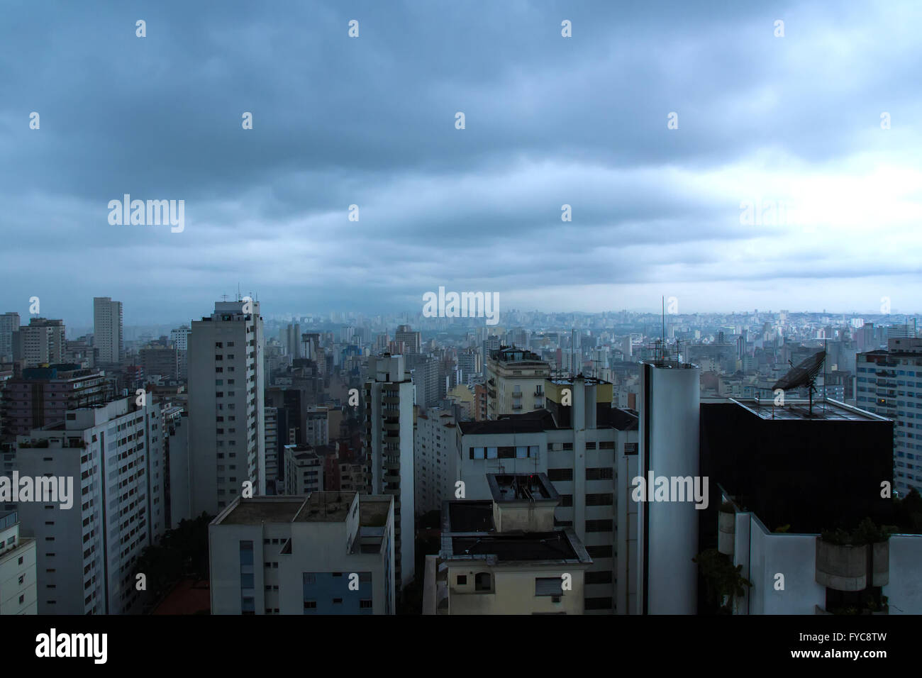 Pollution over the skyline of Sao Paulo, Brazil, South america Stock ...