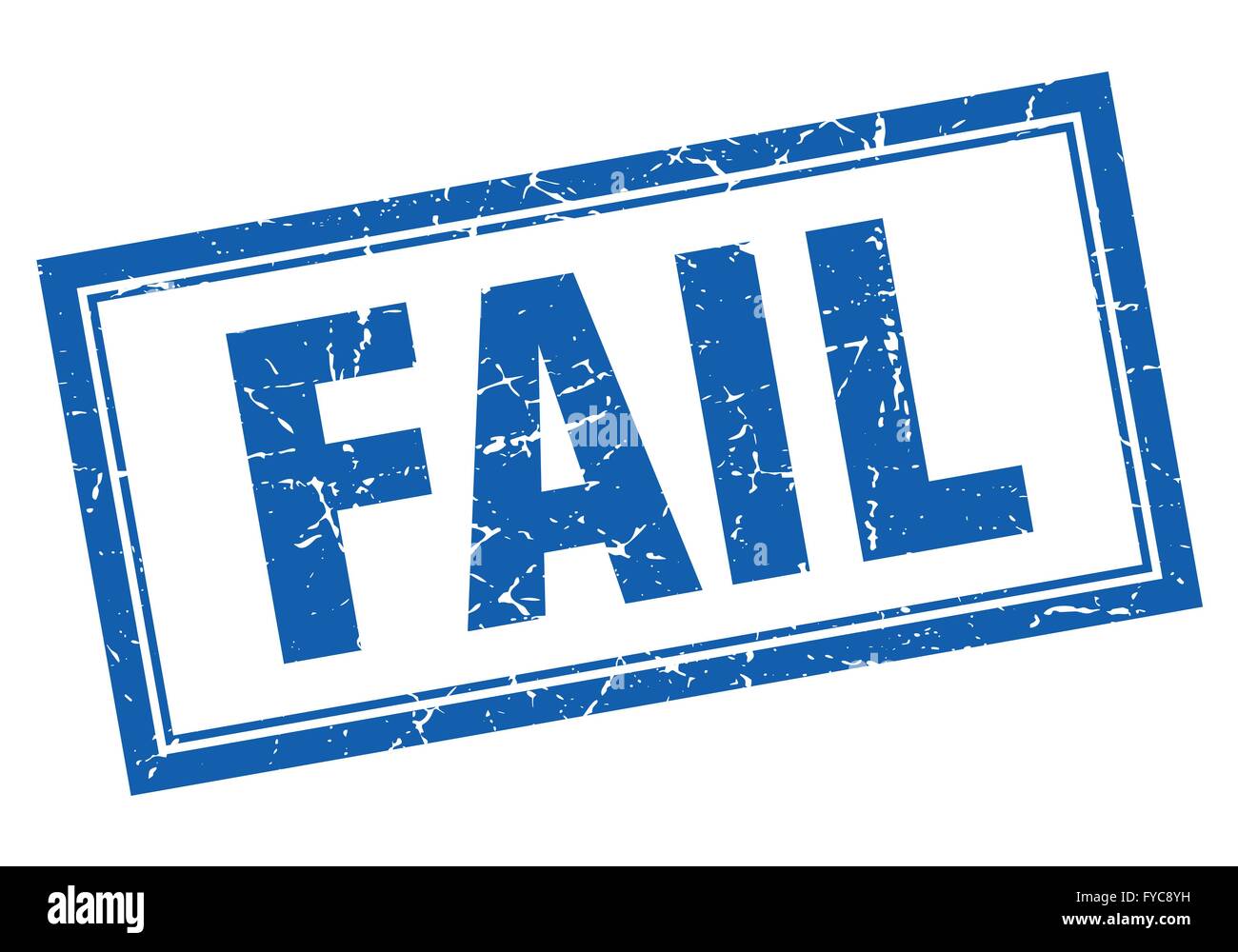 fail blue square grunge stamp on white Stock Vector Image & Art - Alamy