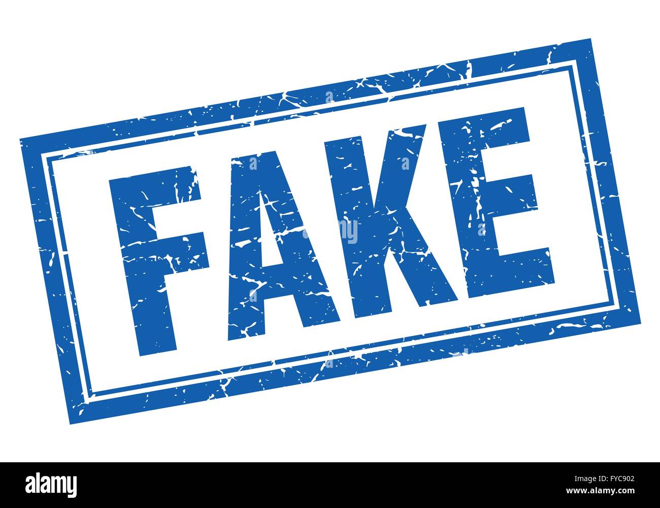 fake blue square grunge stamp on white Stock Vector Image & Art - Alamy