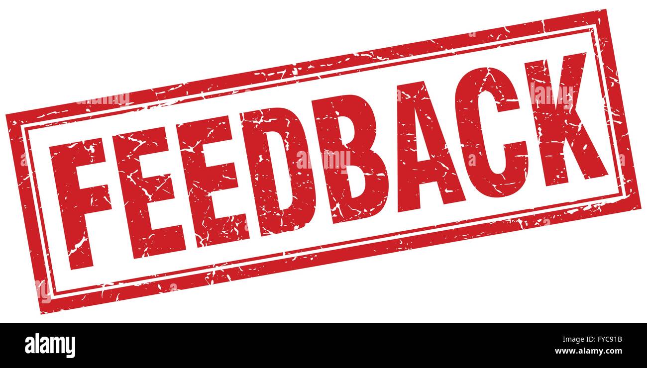 feedback red square grunge stamp on white Stock Vector Image & Art - Alamy