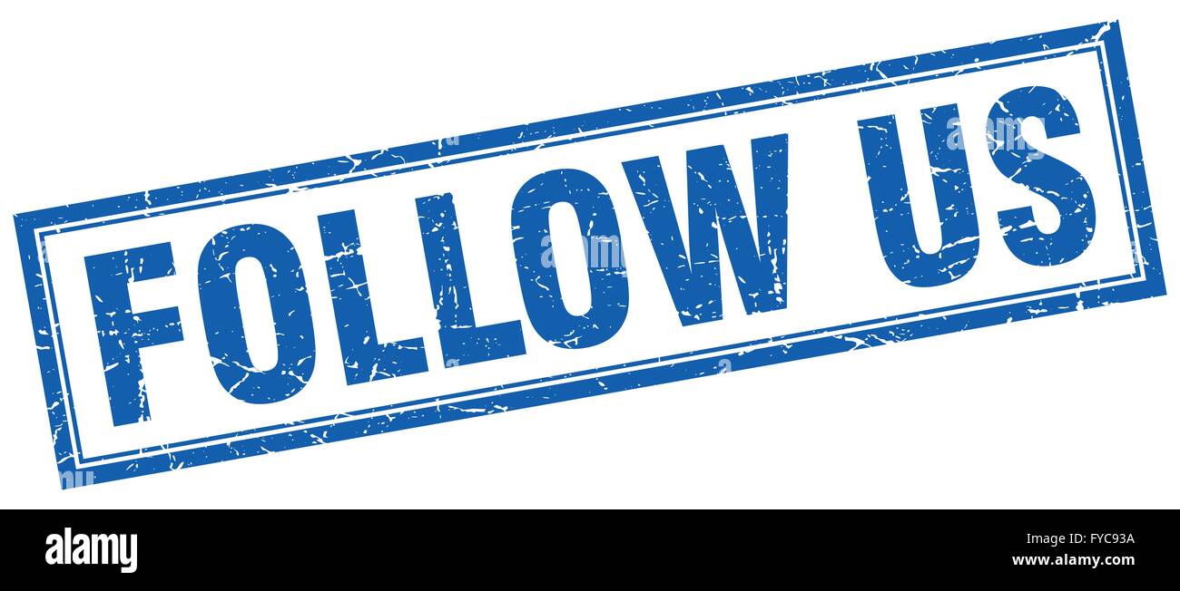 follow us blue square grunge stamp on white Stock Vector Image & Art ...