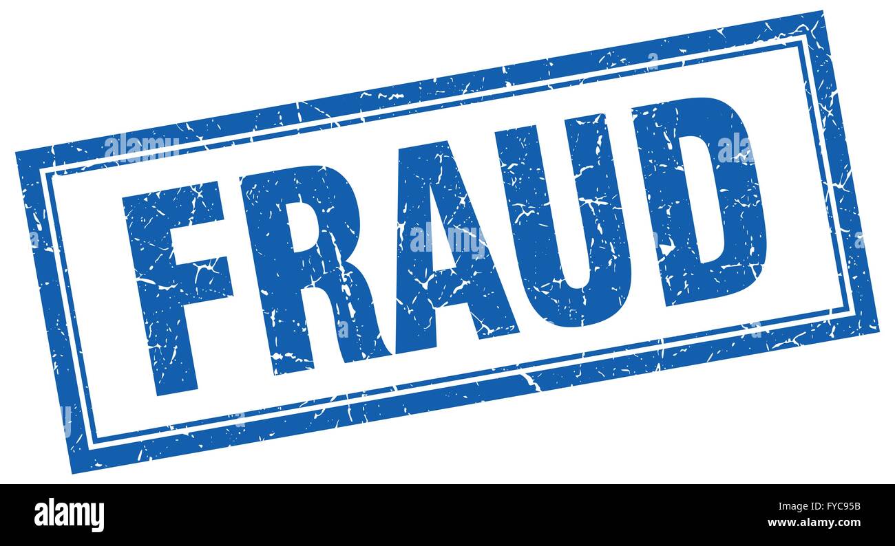 fraud blue square grunge stamp on white Stock Vector Image & Art - Alamy