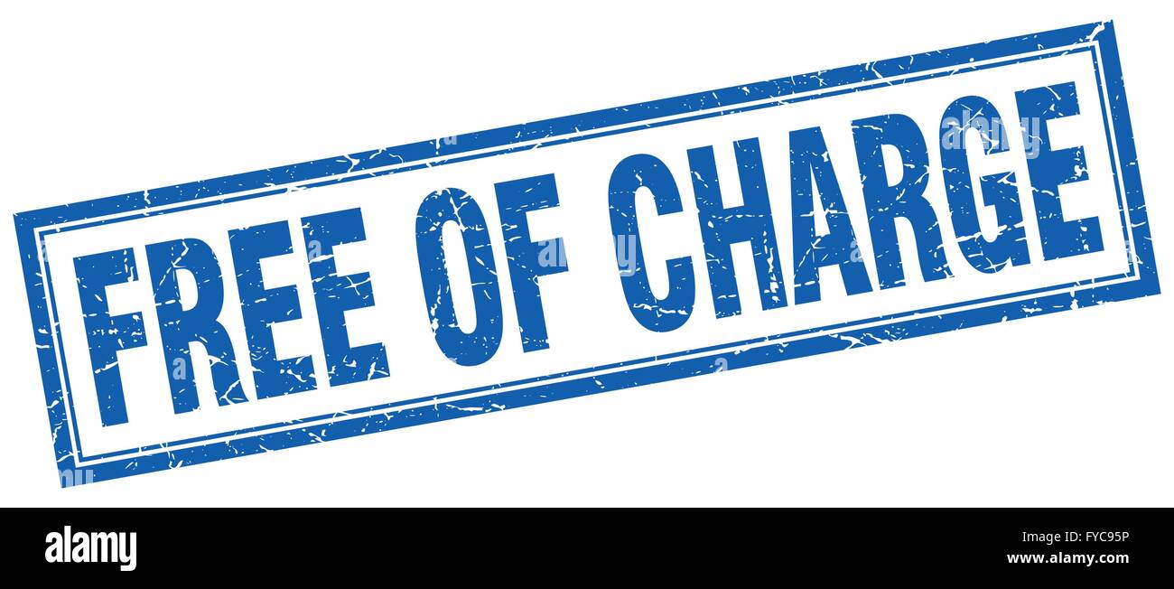 free of charge blue square grunge stamp on white Stock Vector Image ...