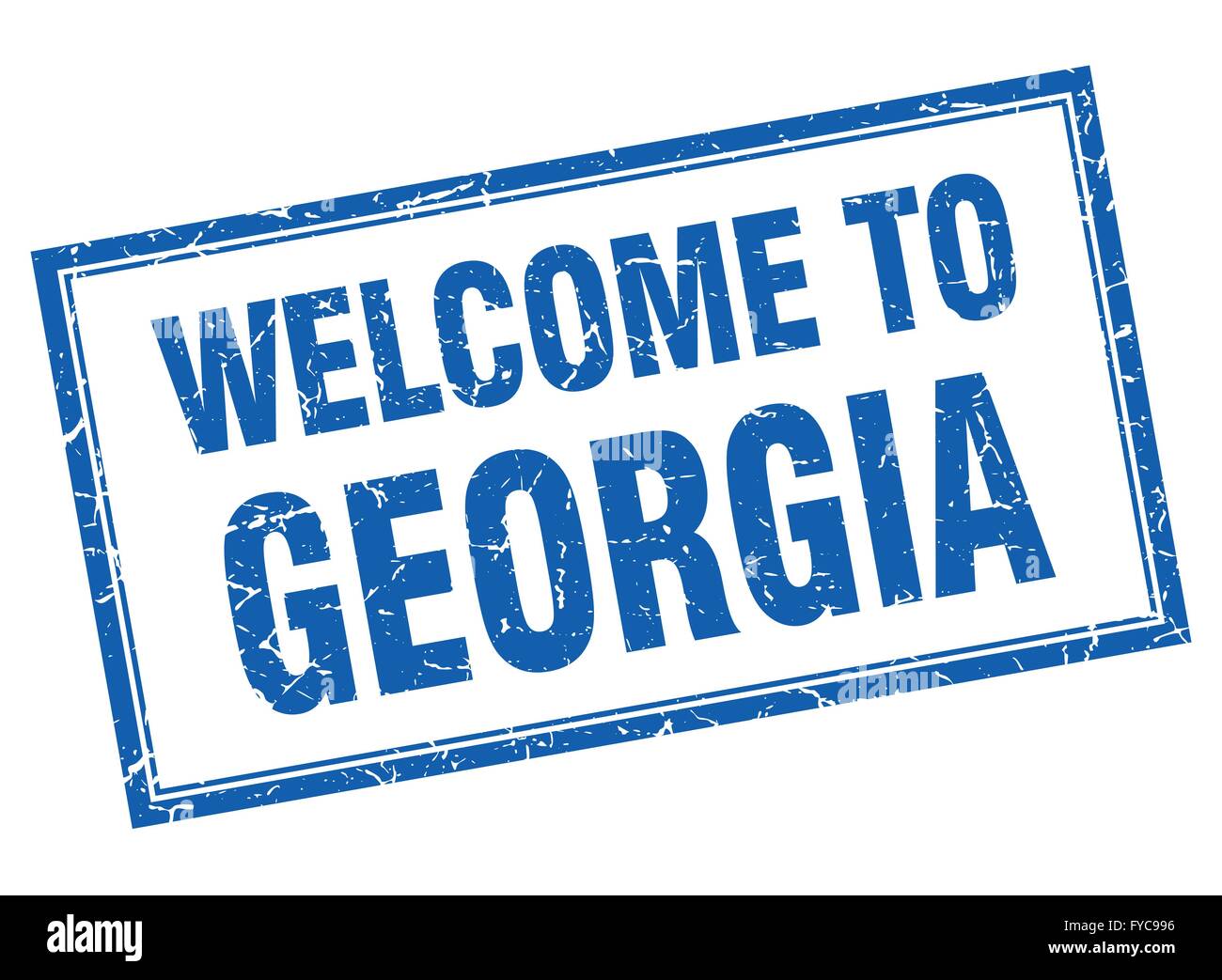 Georgia blue square grunge welcome isolated stamp Stock Vector Image ...