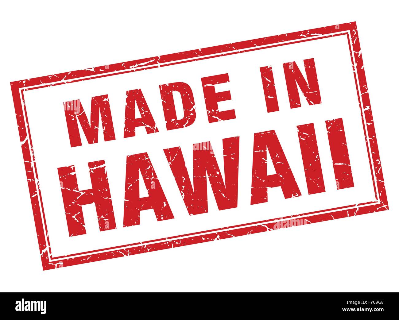 Hawaii red square grunge made in stamp Stock Vector Image & Art - Alamy