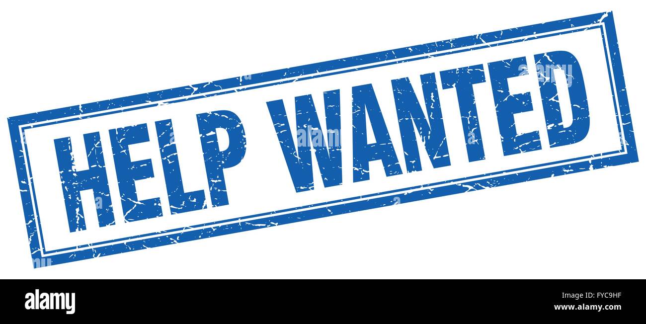help wanted blue square grunge stamp on white Stock Vector Image & Art ...