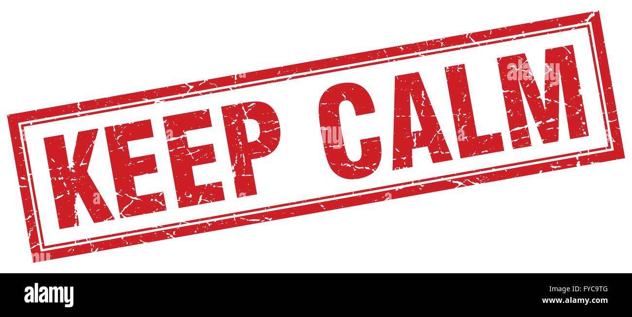 keep calm red square grunge stamp on white Stock Vector Image & Art - Alamy