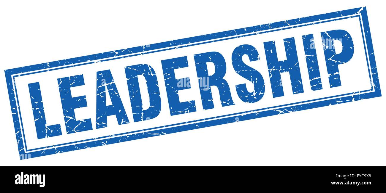 leadership blue square grunge stamp on white Stock Vector Image & Art ...
